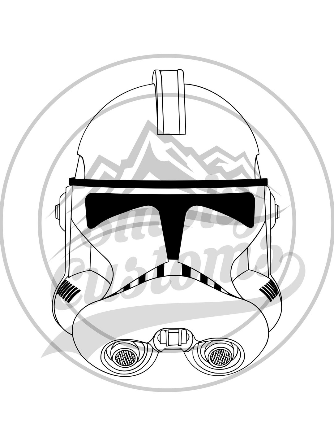 Clone Trooper Hand Drawn Helmet Ready to Cut and Print SVG, PNG, JPG - Etsy