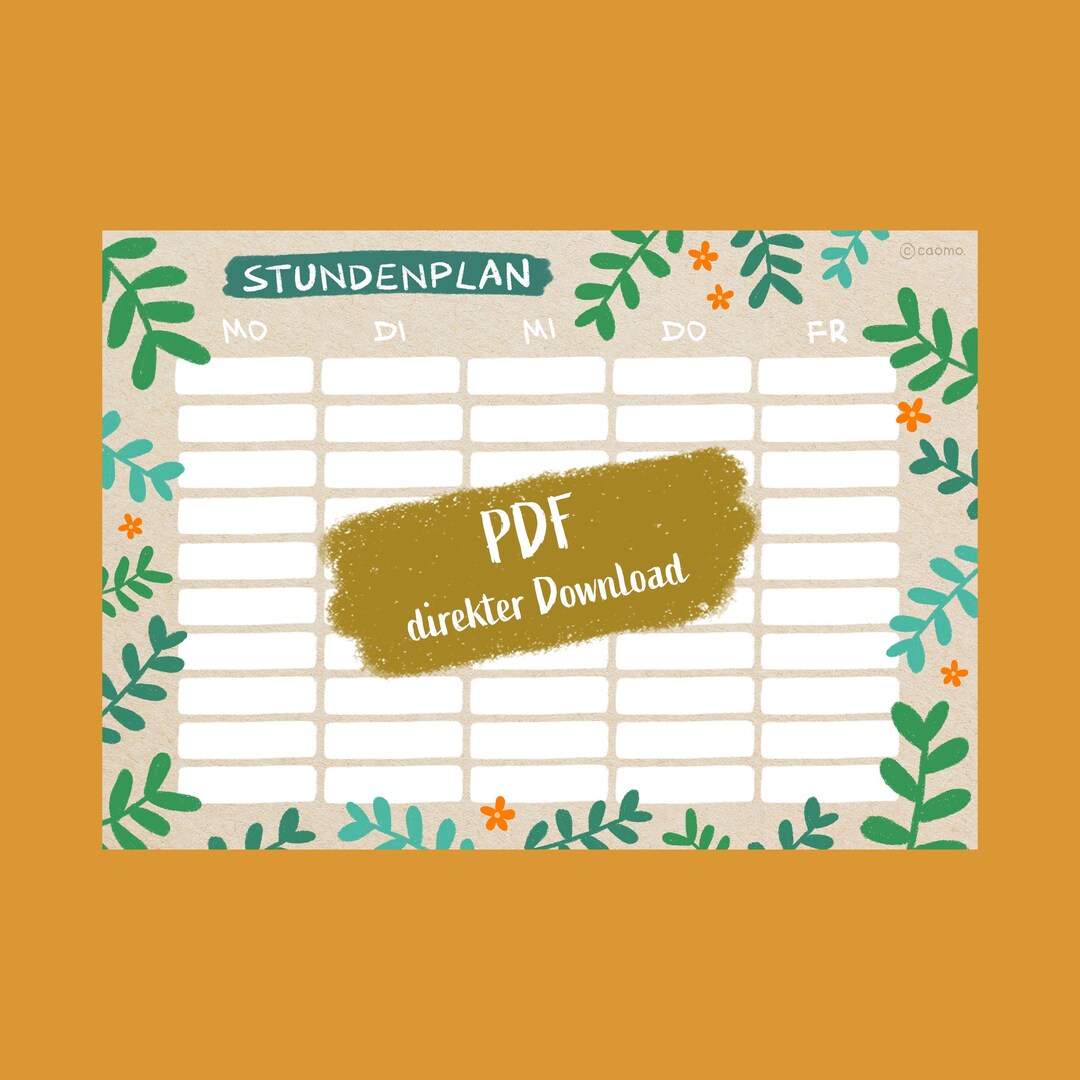 Timetable for Children and Adults, A4 to Print, PDF & JPG - Etsy