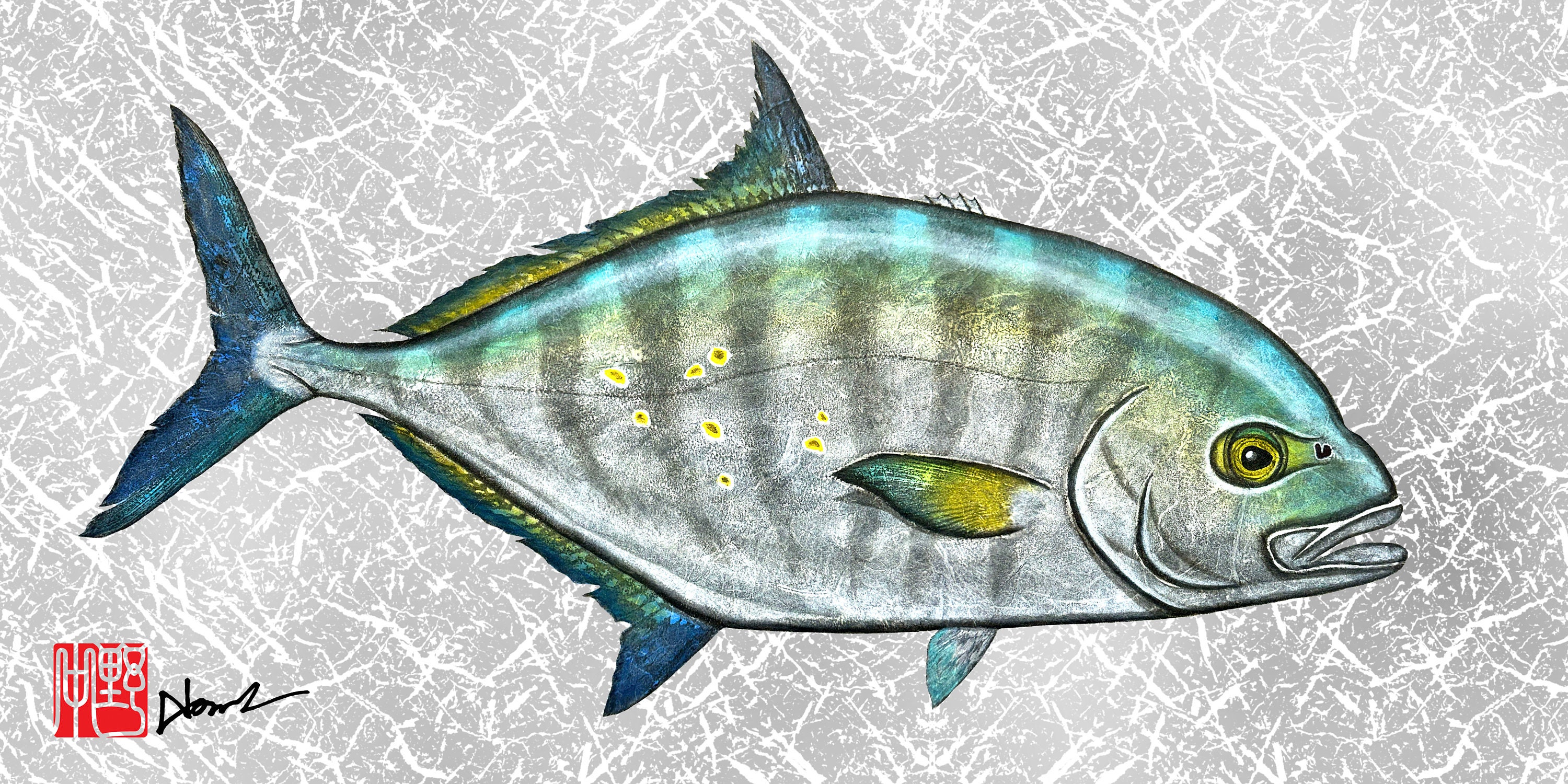 Yellowspot Trevally Gyotaku Print - Etsy