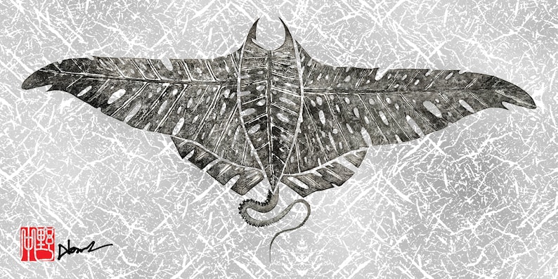 Monstera-manta Ray Print - Etsy