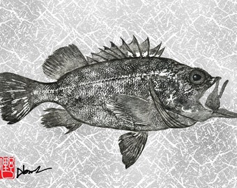 Gyotaku Fish Print Malolo Flying Fish Limited Edition Art by Maui ...