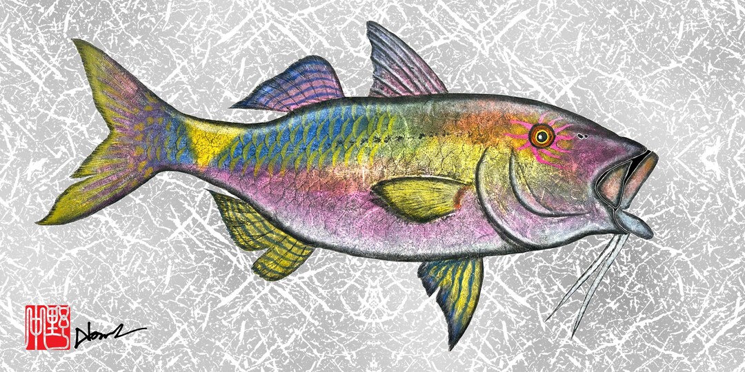 Moana Kali (blue Goatfish) Gyotaku Fish-print - Etsy