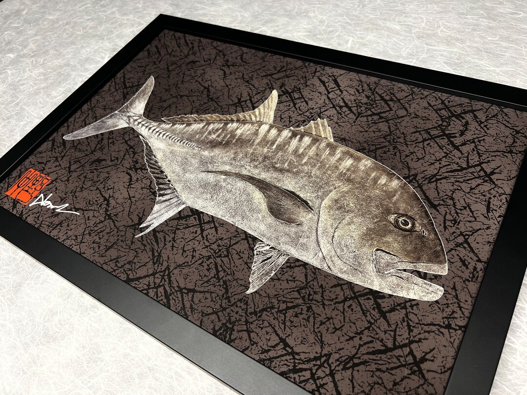 Ulua (giant Trevally) Gyotaku Print - Etsy