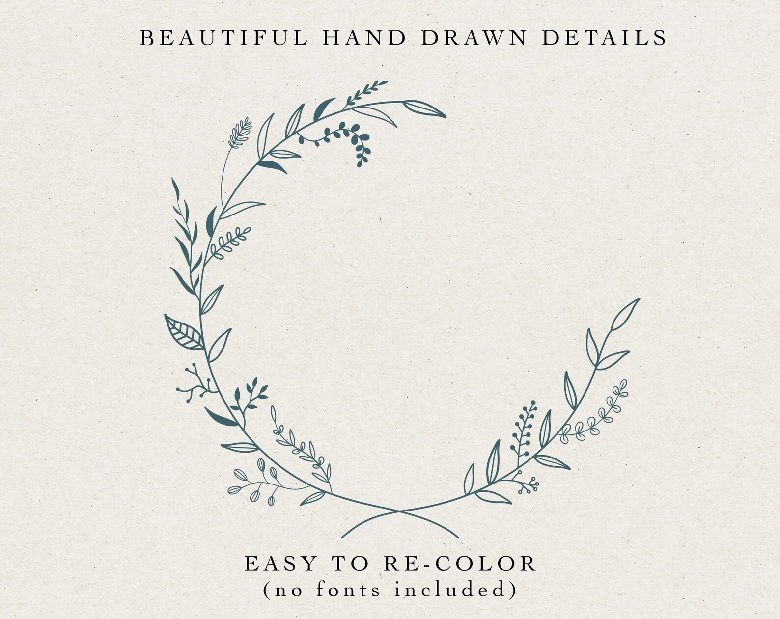 ORGANIC Wreath SVG Commercial Use Svg Farmhouse Svg Etsy