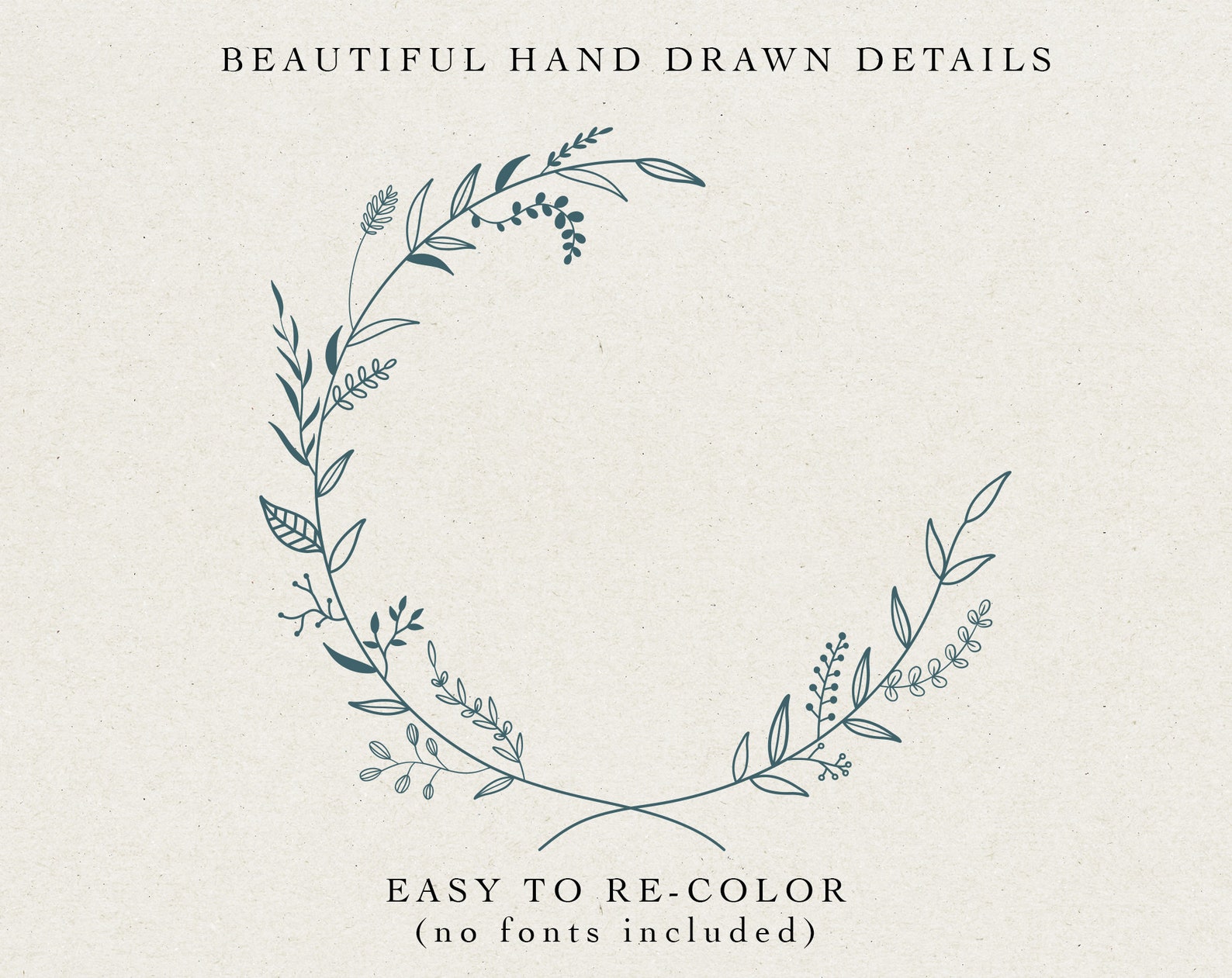 ORGANIC Wreath SVG Commercial Use Svg Farmhouse Svg Etsy