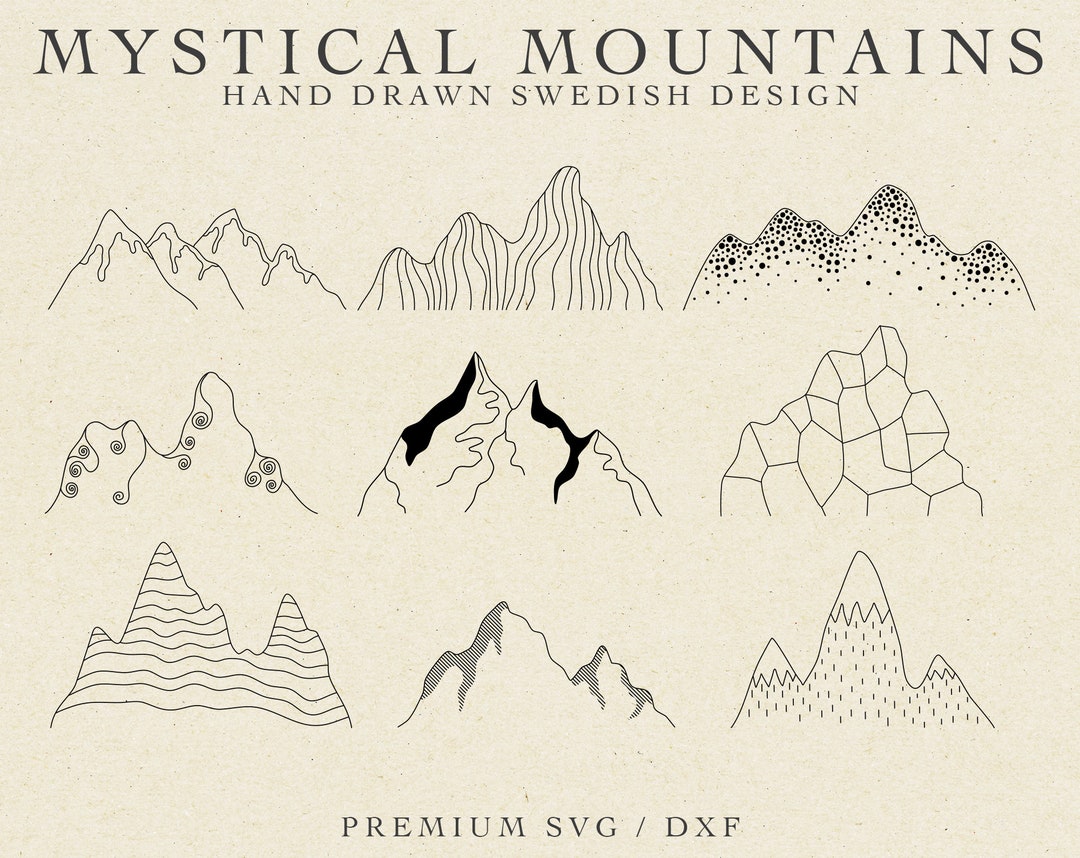 MYSTICAL MOUNTAINS SVG - Commercial Use Svg, Mountain Svg, Mountain Cut ...