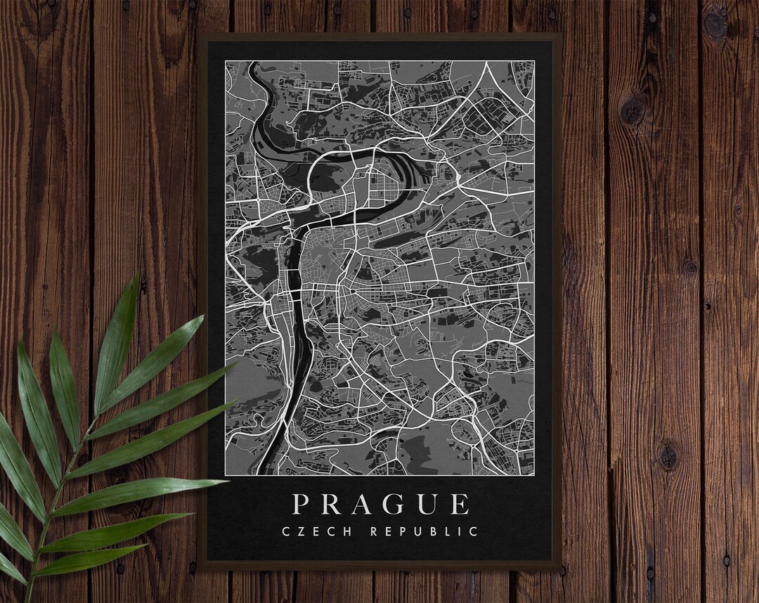 PRAGUE MAP POSTER City Map, Wall Art, Czech Republic Map, Printable ...