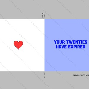 30th BIRTHDAY CARD Twenties Expired, Funny Birthday Card, Card for ...