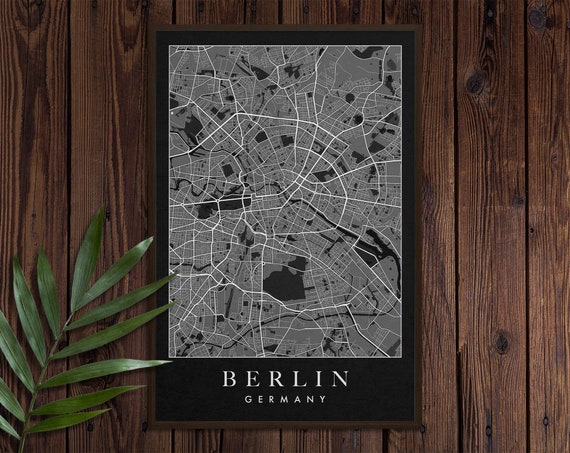 BERLIN MAP POSTER City Map Wall Art Germany Map Printable | Etsy