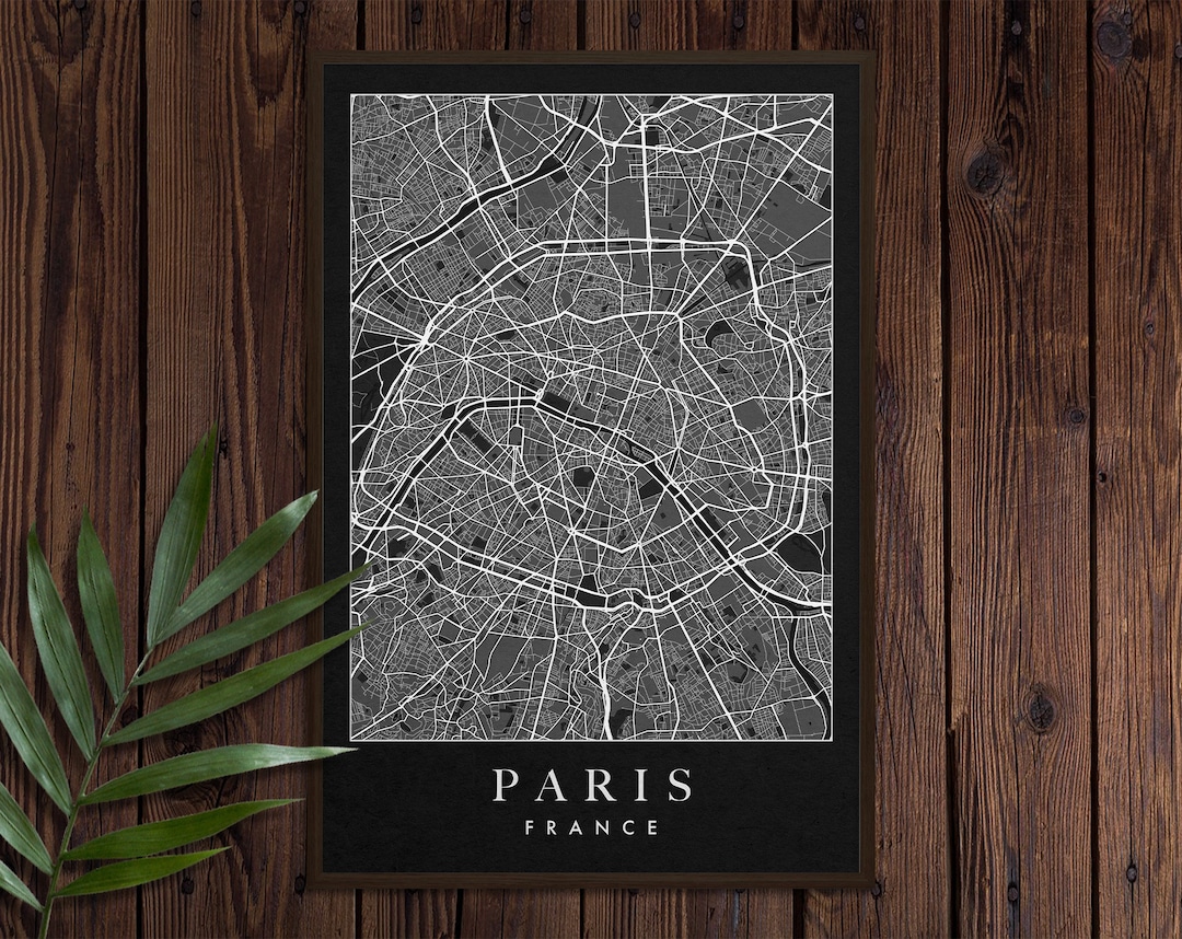 PARIS MAP POSTER City Map, Wall Art, France Map, Printable Wall Art ...