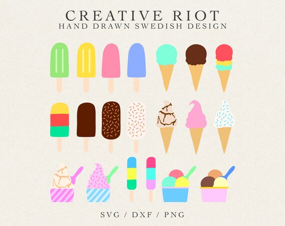 ICE CREAM BUNDLE Commercial Use Svg Popsicle Monogram - Etsy