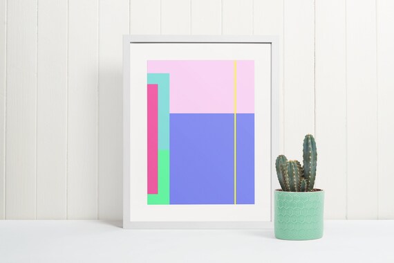 Play Modern Geometric Color Block Art Color Block Print | Etsy