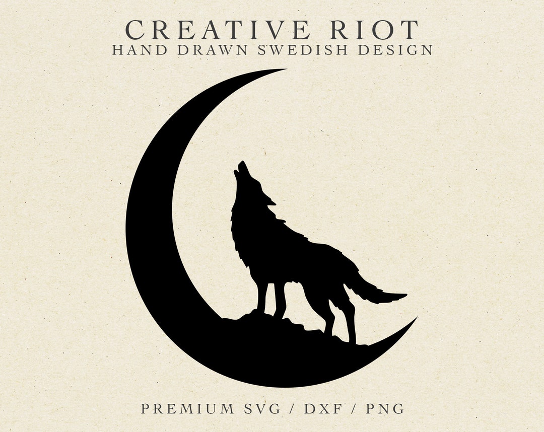 WOLF MOON SVG Commercial Use Svg, Wolf Clipart, Wolf Cut File, Cricut ...
