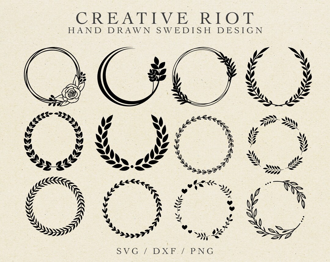12 WREATH DESIGNS 3 - Wreath Bundle Svg, Commercial Use Svg, Floral ...