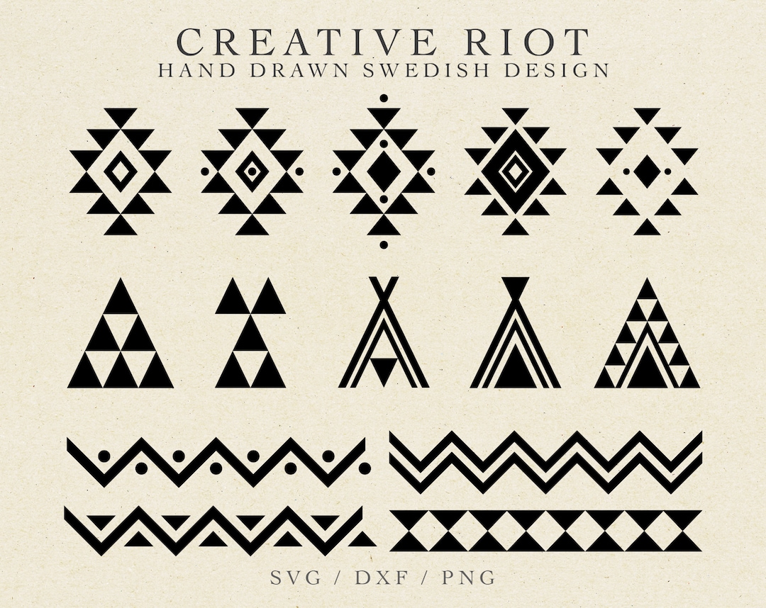 TRIBAL AZTEC PATTERNS - Commercial Use Svg, Aztec Svg, Tribal Cut File ...