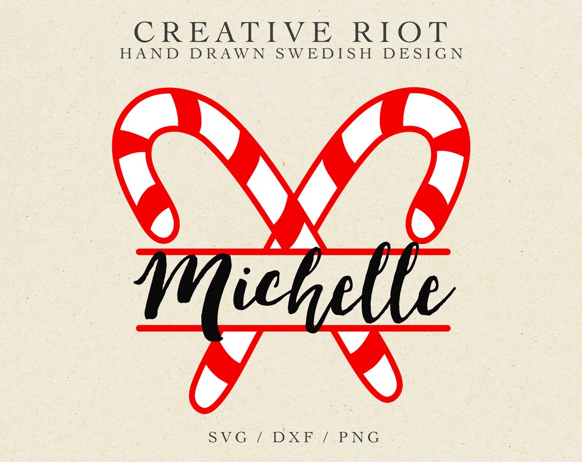 CANDY CANE SVG Split Monogram Svg Christmas Svg Christmas - Etsy