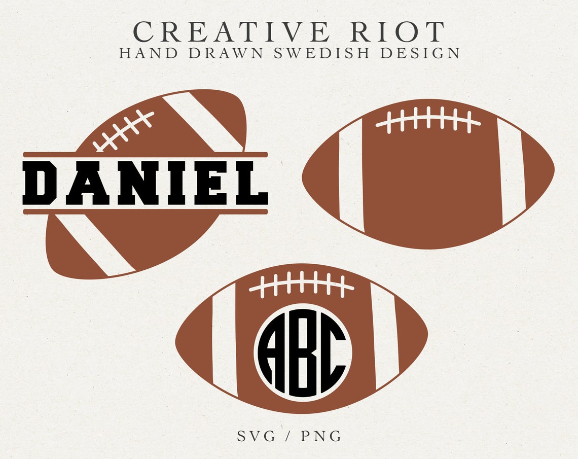FOOTBALL MONOGRAM BUNDLE Commercial Use Svg Cricut Cut - Etsy