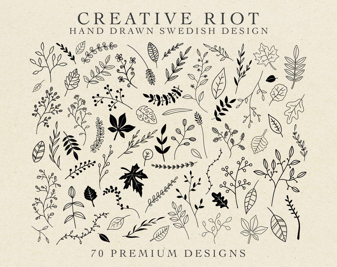 70 LEAF DESIGNS Commercial Use Svg Leaves Svg Leaves - Etsy