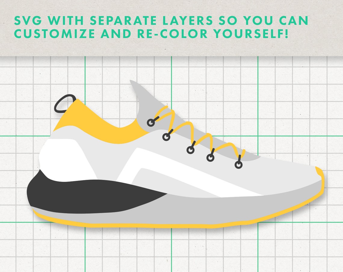 RUNNING SHOE SVG Sneaker Clipart Commercial Use Svg Cricut | Etsy