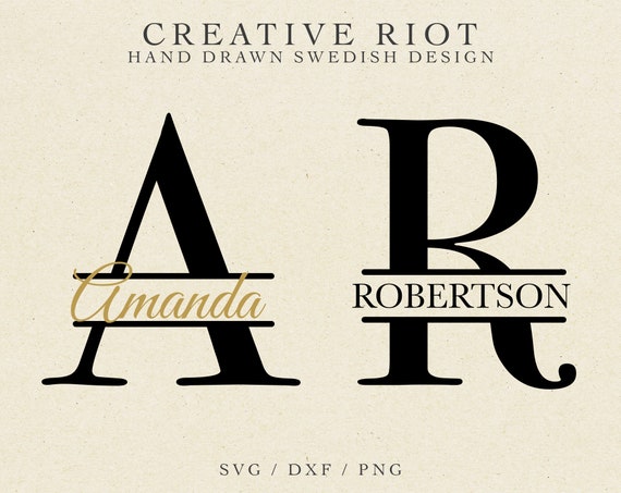MONOGRAM ALPHABET Monogram Font Svg Split Font Svg Split | Etsy