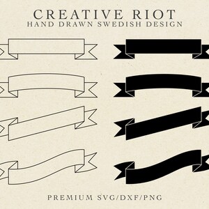 SIMPLE BANNERS SVG - Commercial Use Svg, Ribbon Clipart, Cricut Banner ...