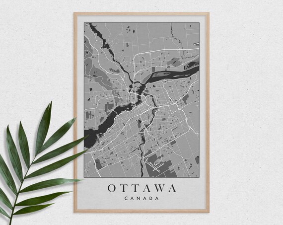 OTTAWA MAP POSTER City Map Wall Art Canada Map Printable | Etsy
