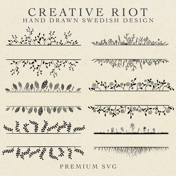 Floral Border Split Svg - Etsy