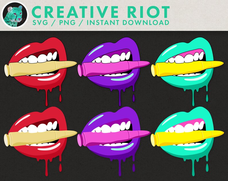 BITE THE BULLET - Commercial Use Svg, Dripping Lips Svg, Sexy Svg ...