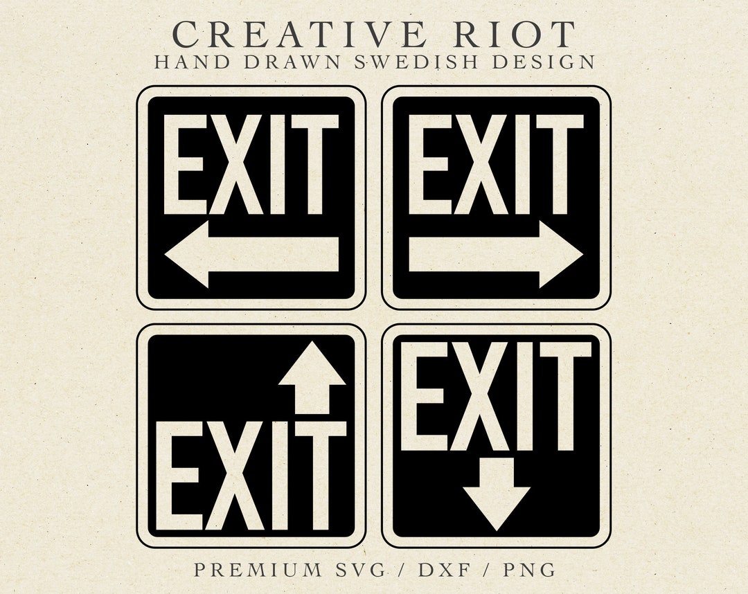 EXIT SIGN SVG - Exit Svg File, Door Sign Svg, Exit Arrow Svg, Arrow ...