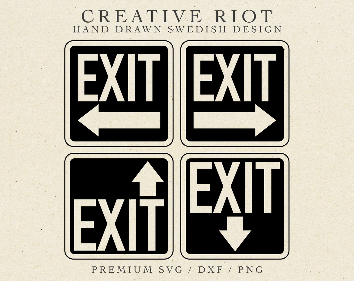 EXIT SIGN SVG Exit Svg File Door Sign Svg Exit Arrow Svg - Etsy