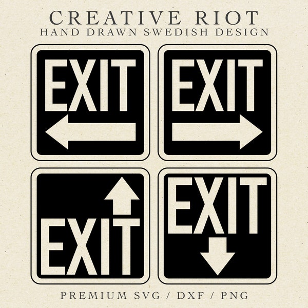 Exit Sign With Arrow - Etsy