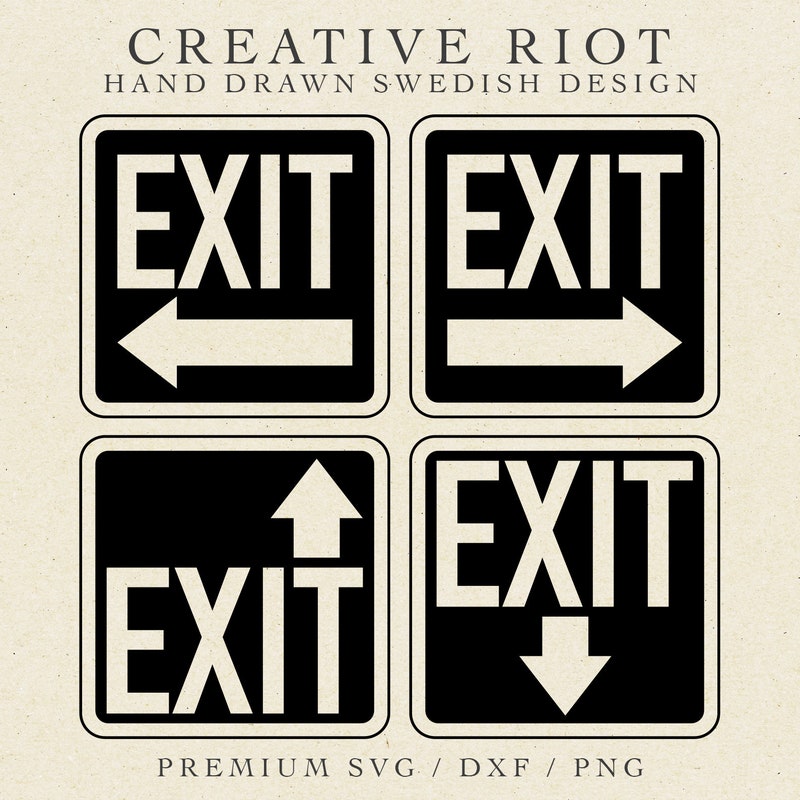 Exit Sign With Arrow - Etsy