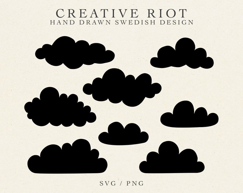 CUTE CLOUDS SVG Commercial Use Svg Cricut Cloud Clouds Cut - Etsy