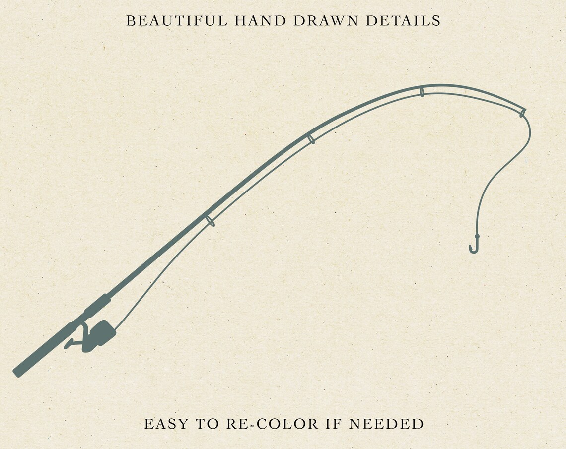 FISHING ROD SVG Commercial Use Svg Fishing Svg File Rod - Etsy