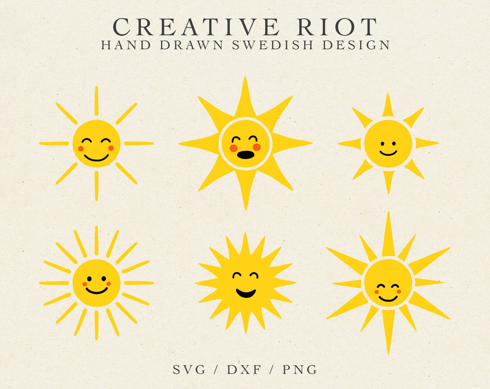 CUTE SUN BUNDLE Sun Svg File Commercial Use Svg Cricut Sun - Etsy