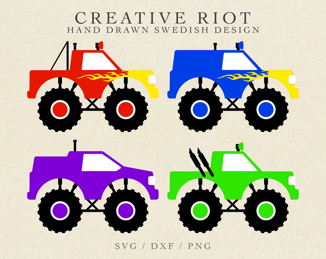 MONSTER TRUCK BUNDLE - Commercial Use Svg, Monster Jam Svg, Kids Truck ...