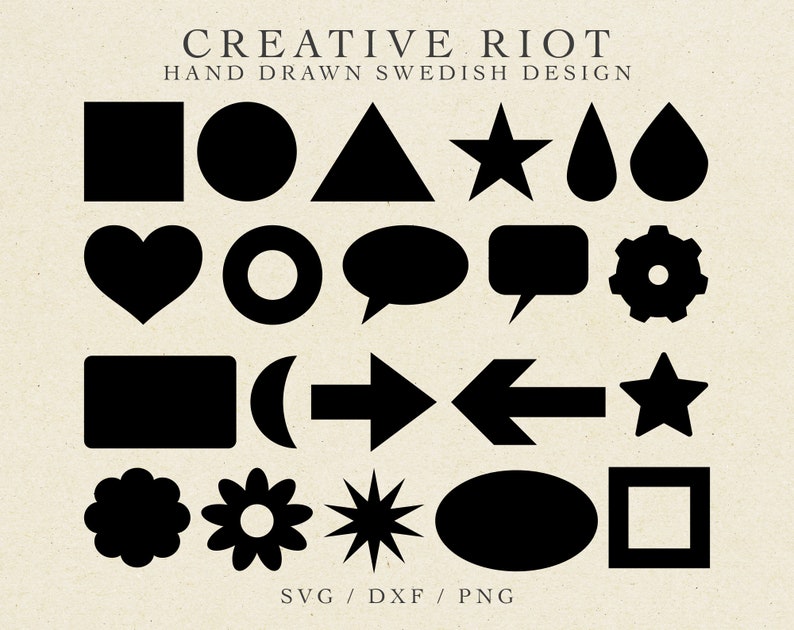 BASIC SHAPES SVG Commercial Use Svg Cricut Cut File Vinyl | Etsy