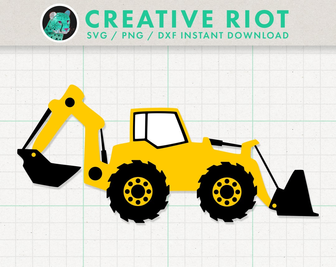EXCAVATOR SVG - Construction Svg, Excavator Clipart, Commercial Use Svg ...