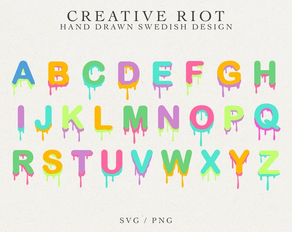 DRIPPING ALPHABET SVG Drip Letters Svg Drip Font Svg | Etsy