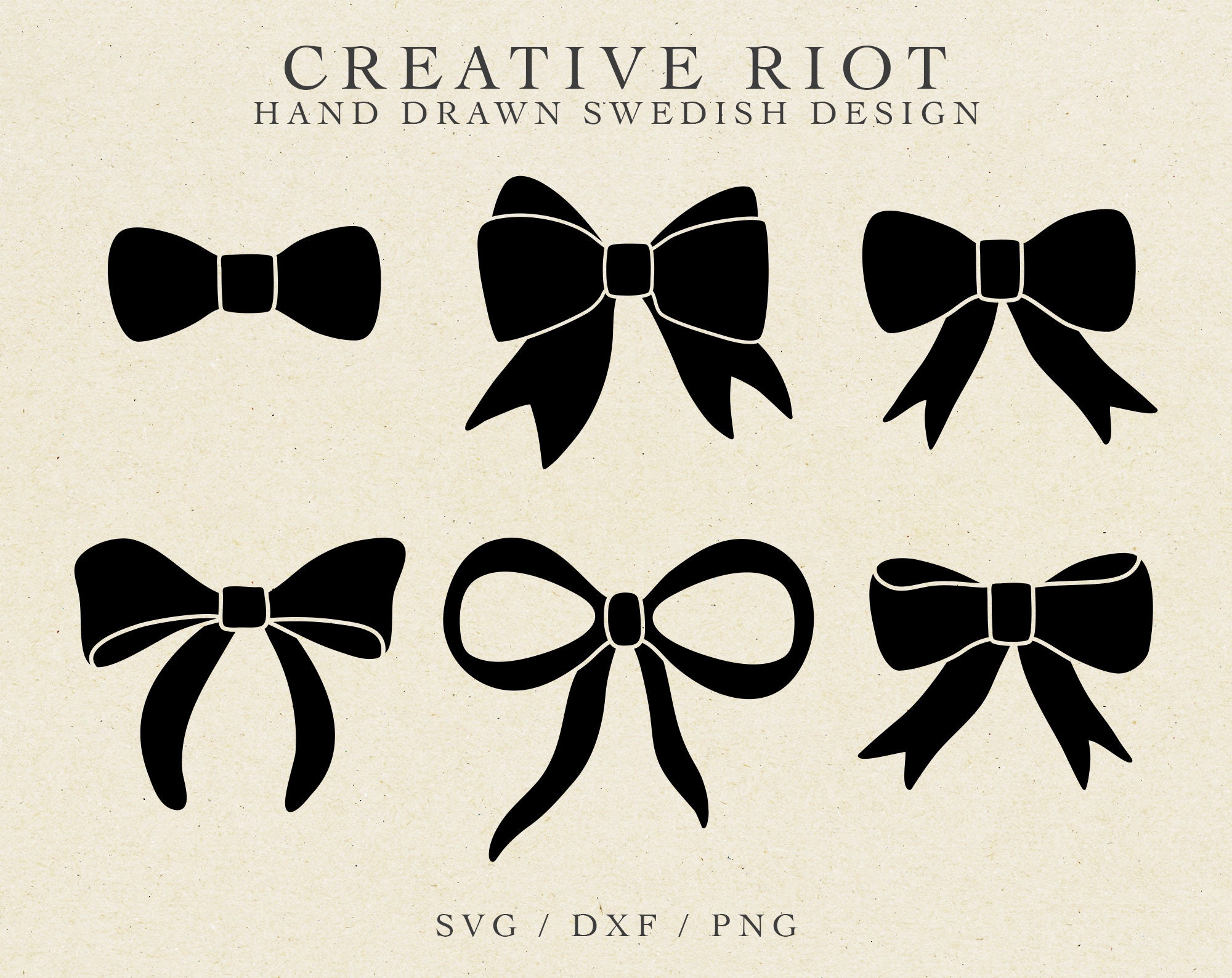 Bow SVG Bundle - Hand Drawn Bow Cut File (commercial Use) - Etsy