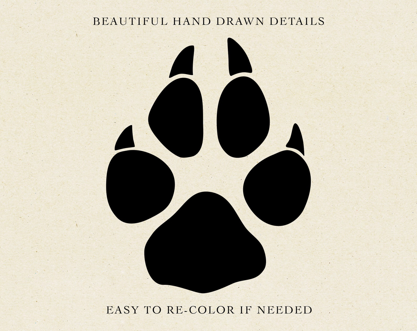 Animal Paw Prints SVG Bundle - Hand Drawn Clipart (commercial Use ...