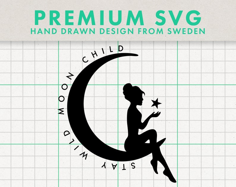 MOON CHILD SVG Commercial Use Svg Boho Moon Girl Cricut - Etsy