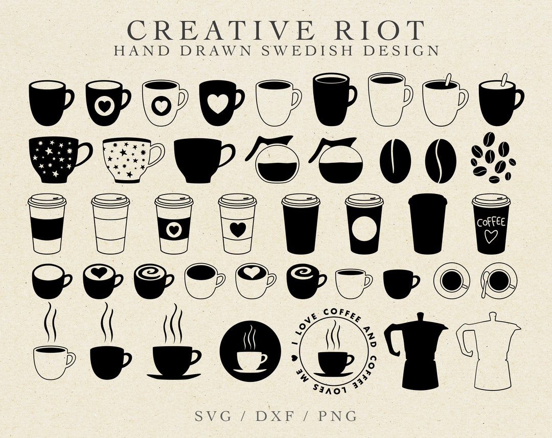 COFFEE BUNDLE SVG - Commercial Use Svg, Coffee Clipart, Coffee Cup Svg ...