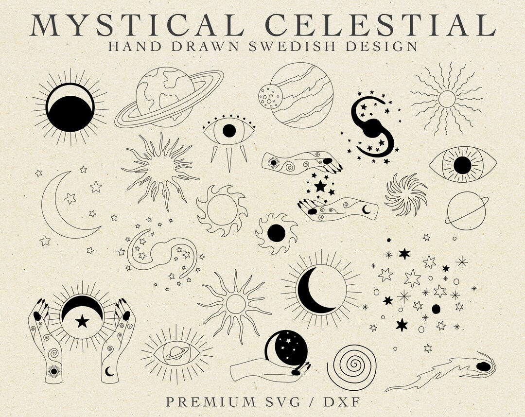 MYSTICAL CELESTIAL SVG - Stars Bundle Svg, Universe Svg, Commercial Use ...