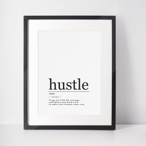 HUSTLE - Definition Print, Definition Wall Art, Instant Download ...