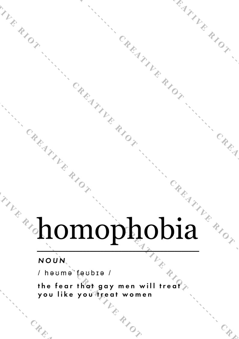 Homophobia Definition Wall Art Homophobia the Fear That - Etsy