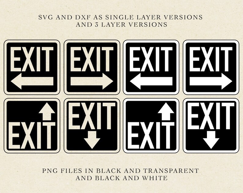 EXIT SIGN SVG Exit Svg File Door Sign Svg Exit Arrow Svg - Etsy