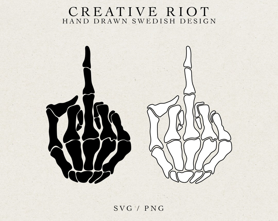 MIDDLE FINGER SKELETON Commercial Use Svg, Vinyl Cut File, Cricut ...