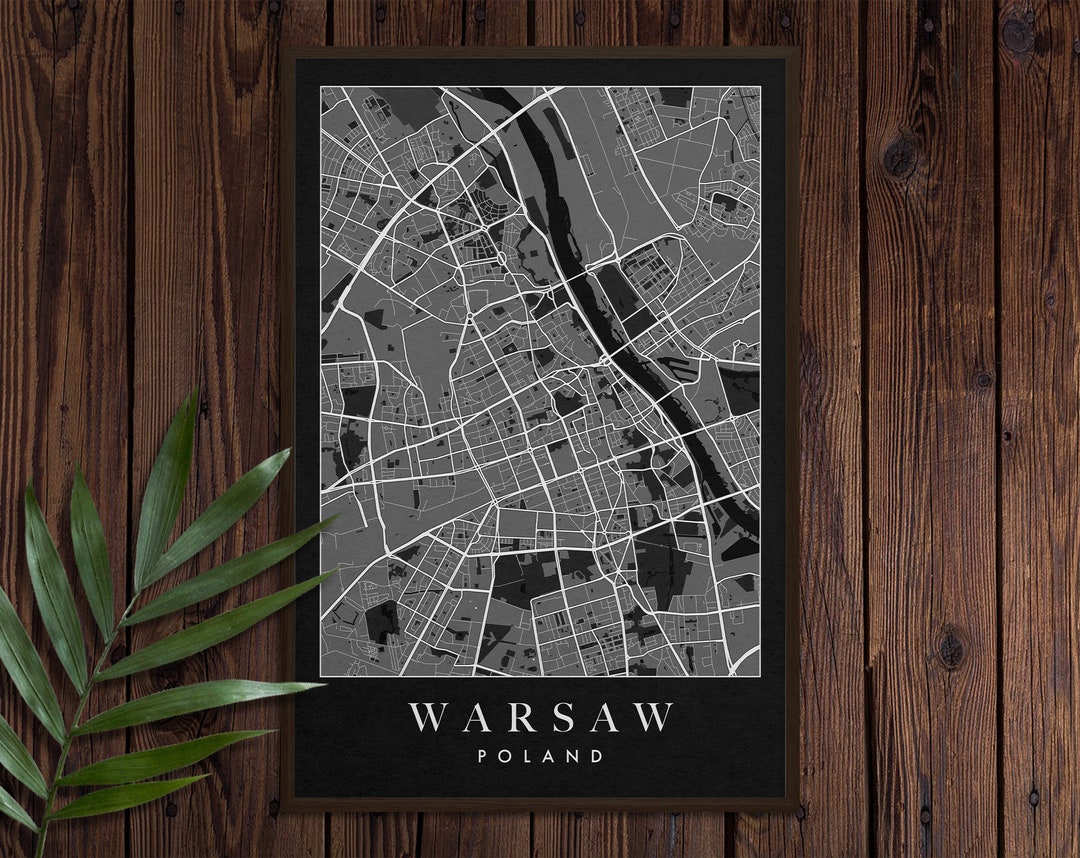 WARSAW MAP POSTER City Map, Wall Art, Poland Map, Printable Wall Art ...