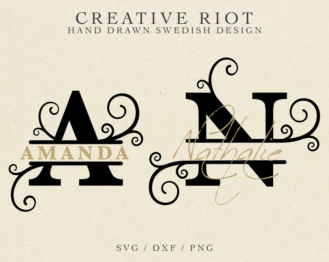 MONOGRAM ALPHABET - Monogram Font Svg, Commercial Use Svg, Split ...